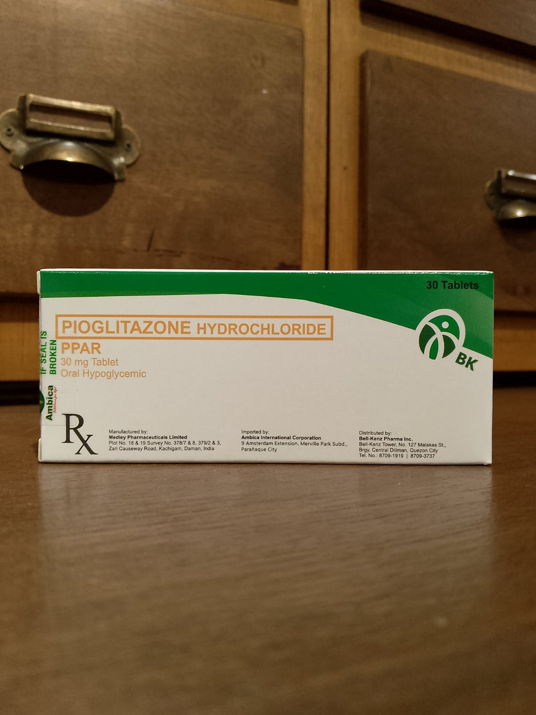 Pioglitazone, 30mg, Tablet (PPAR) – Meds for All