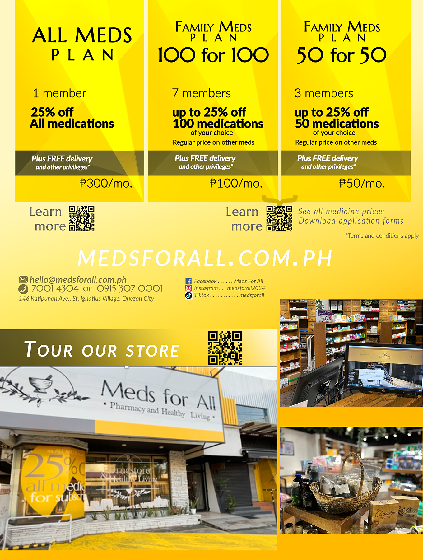 25% discount on all medicines for subscribers – Meds for All