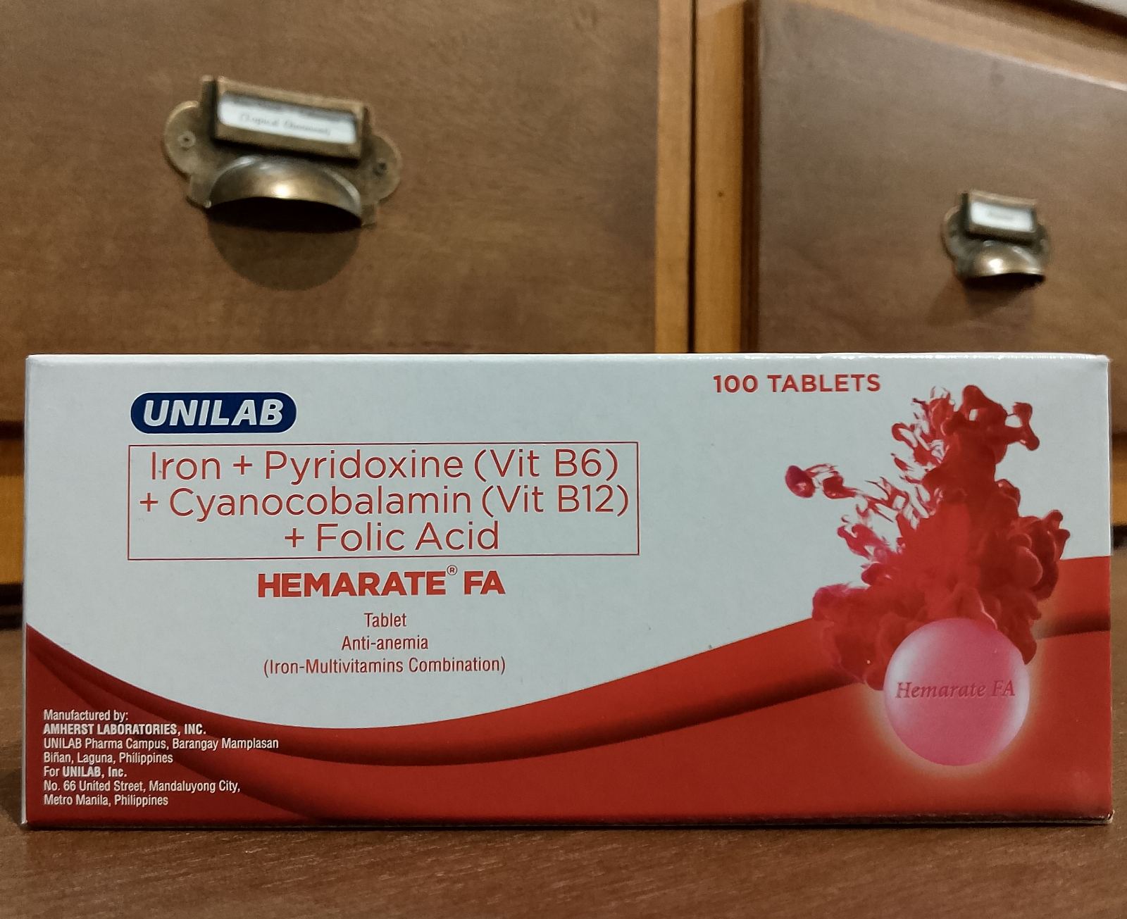 Iron + Pyridoxine (Vit B6) +Cyanocobalamin (Vit B12) + Folic Acid [Hem ...