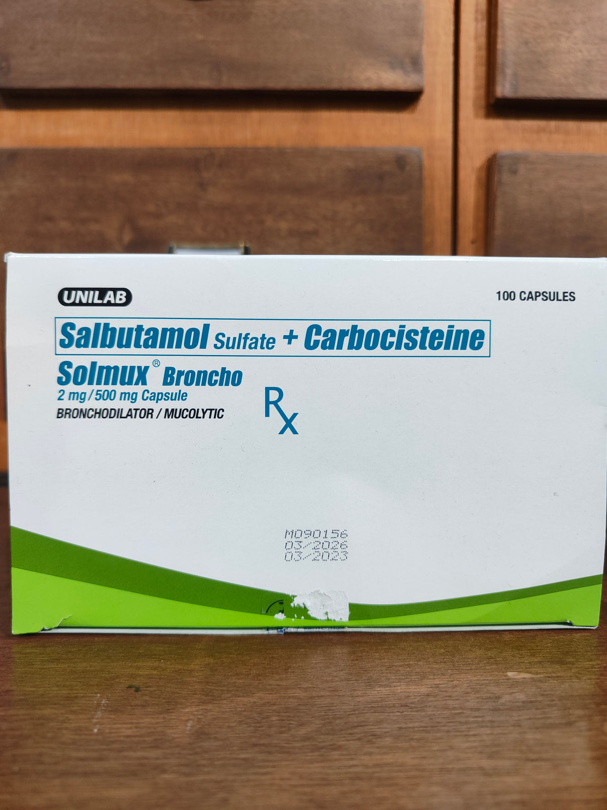 Salbutamol Sulfate + Carbocisteine (SOLMUX BRONCH) 2mg/500mg Capsule ...