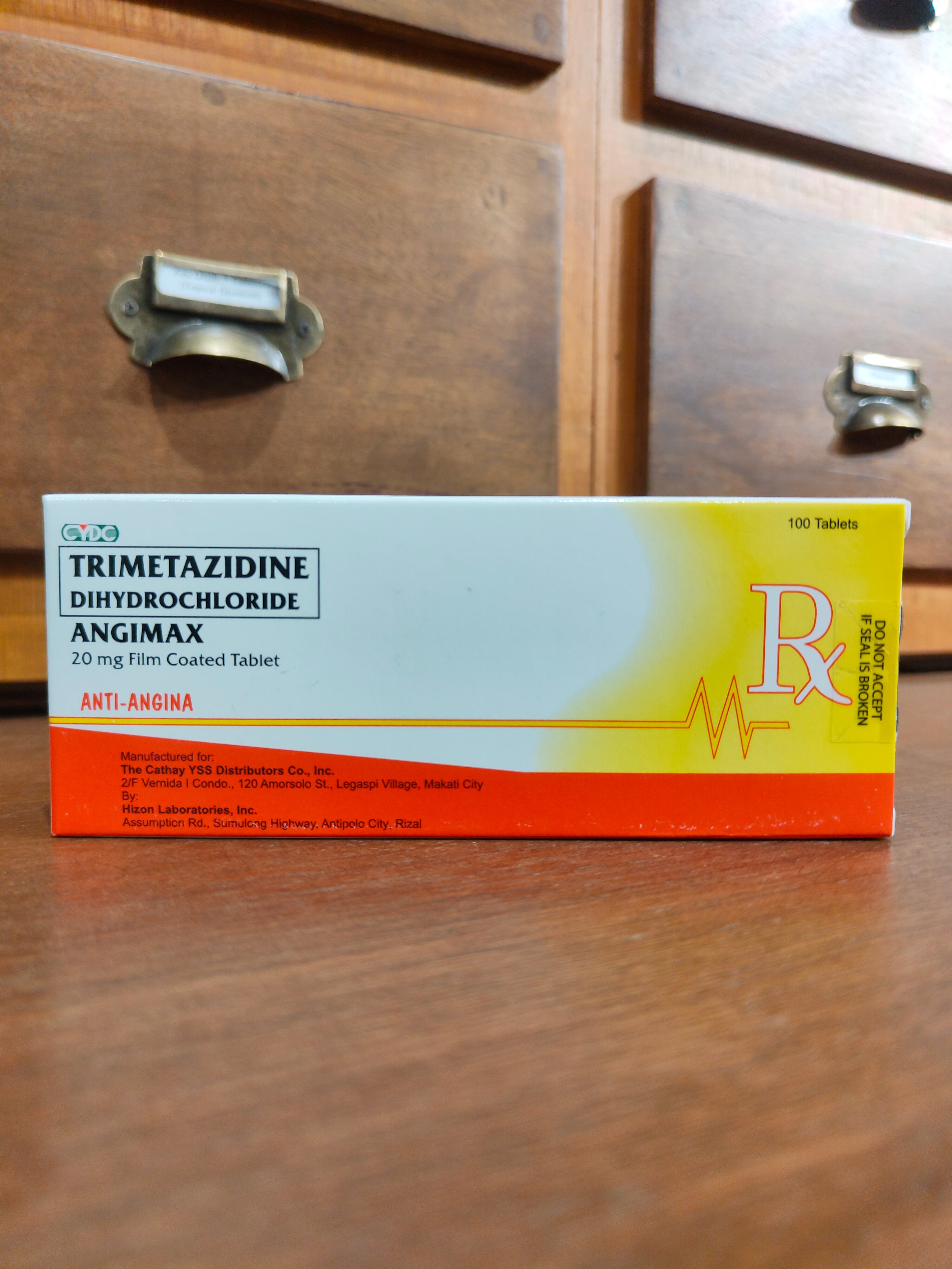 Trimetazidine Dihydrochloride (ANGIMAX) 20mg FC TAB 100S – Meds for All