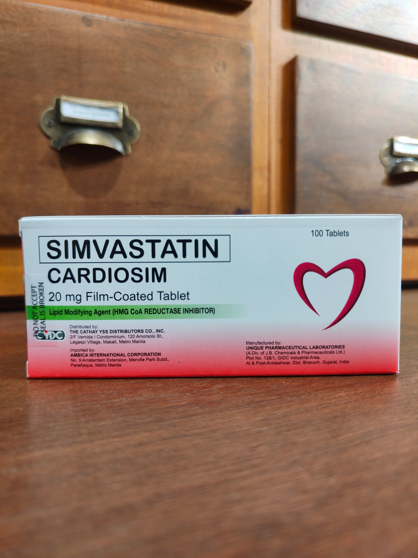 Simvastatin (CARDIOSIM) 20mg Film-Coated Tablet 100s – Meds for All