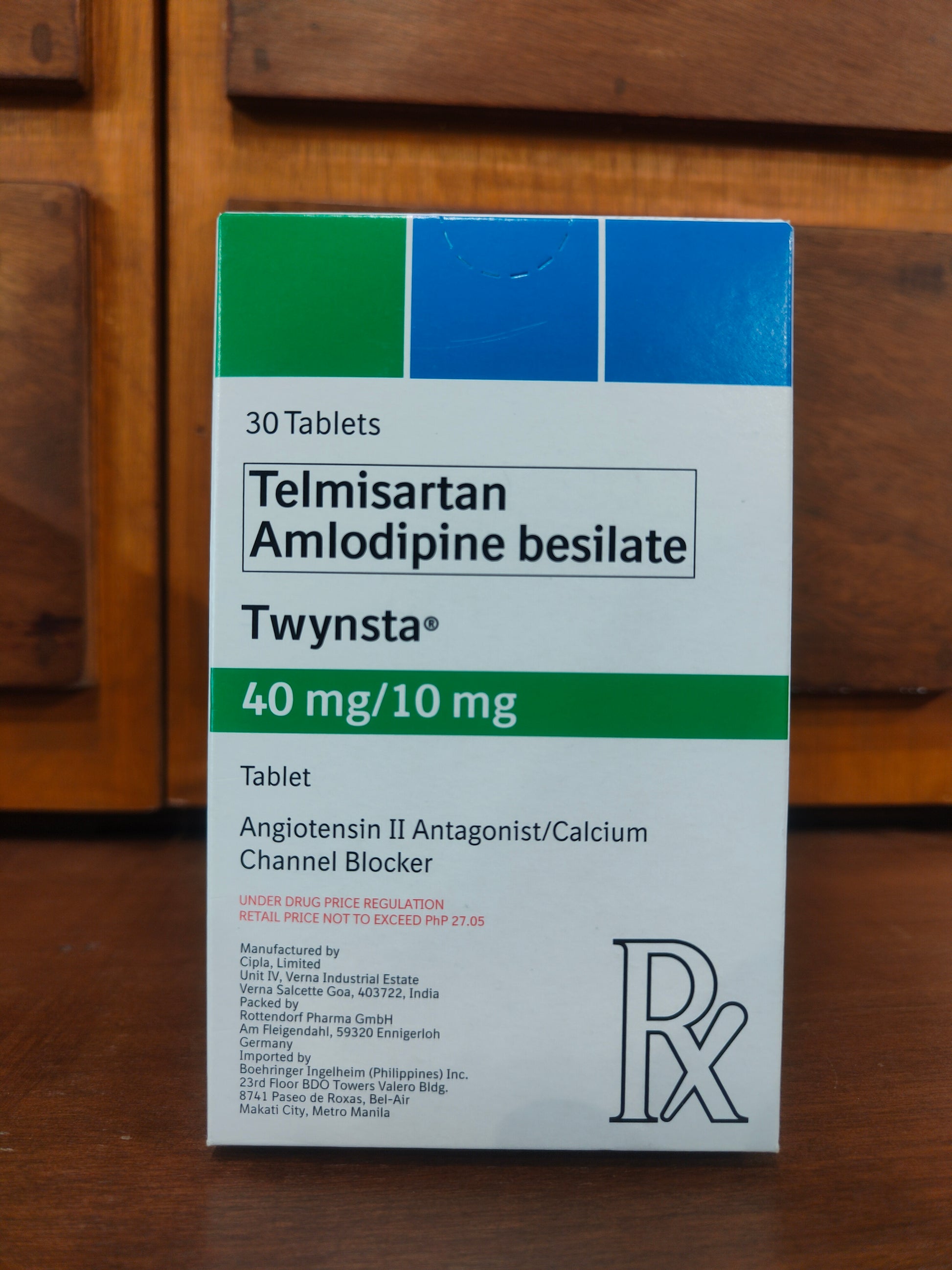 Telmisartan + Amlodipine besilate 40mg/ 10 mg, Tablet (TWYNSTA) – Meds ...