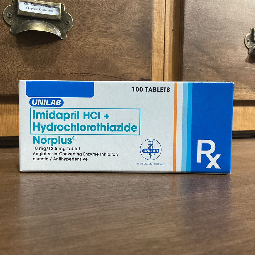 Imidapril HCl + Hydrochlorothiazide (NORPLUS) 10mg/12.5mg Tablet – Meds ...