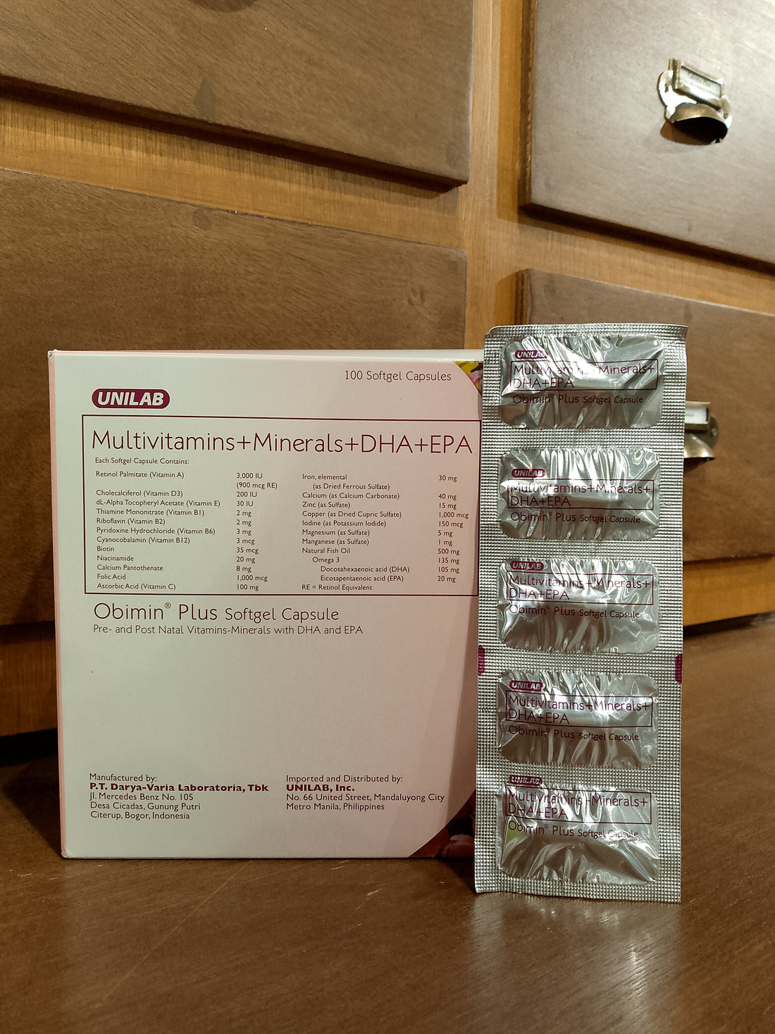 Multivitamins + Minerals + DHA + EPA (Obimin Plus) Softgel Capsule ...