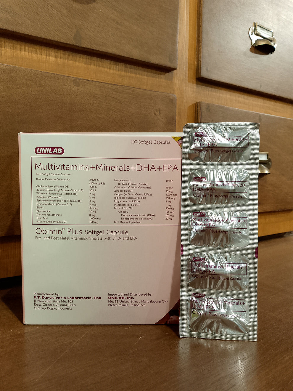 Multivitamins + Minerals + DHA + EPA (Obimin Plus) Softgel Capsule ...