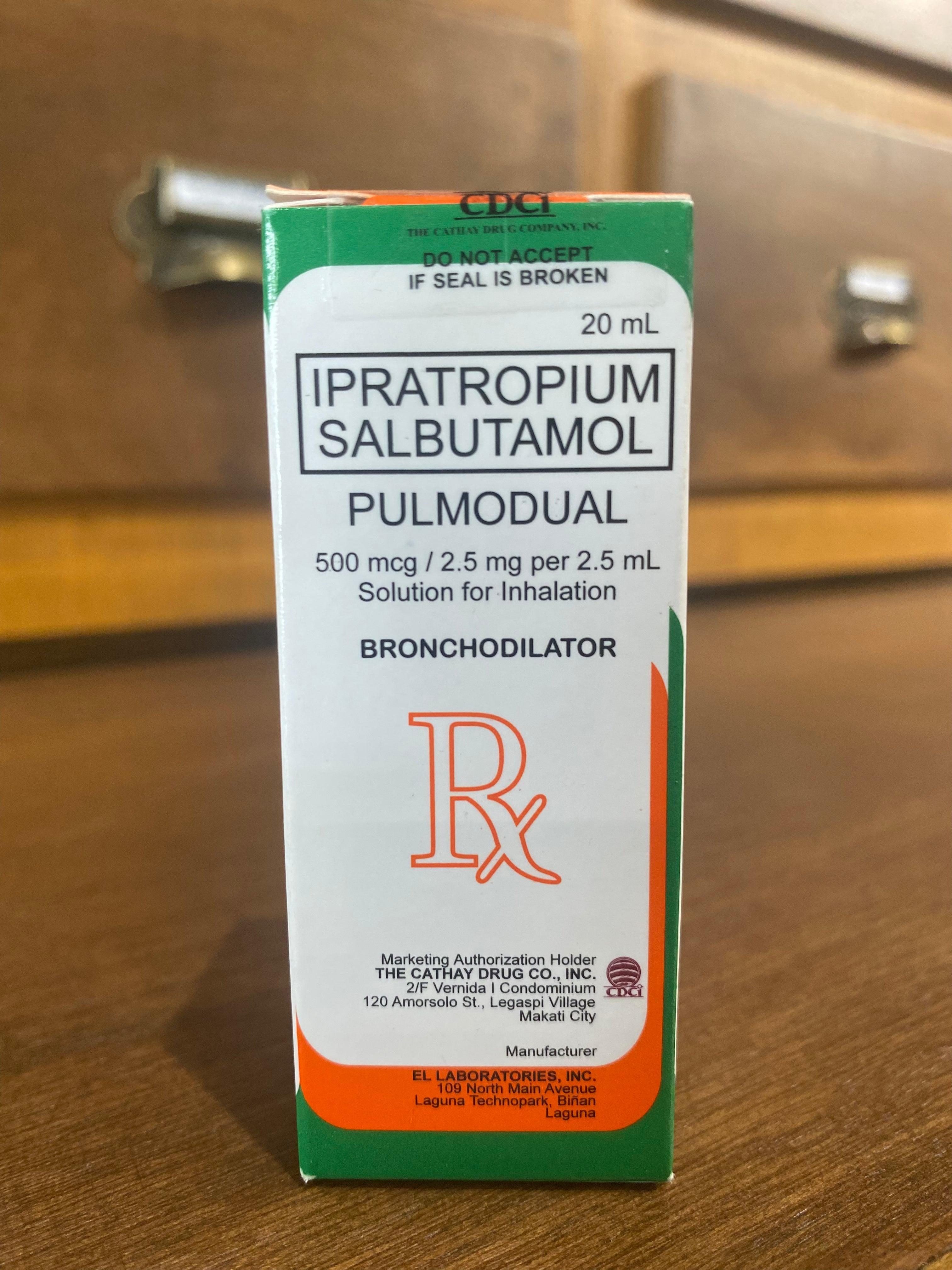 Salbutamol + Ipratropium [Pulmodual] 2.5mg/500mcg per 5mL, 20mL – Meds ...