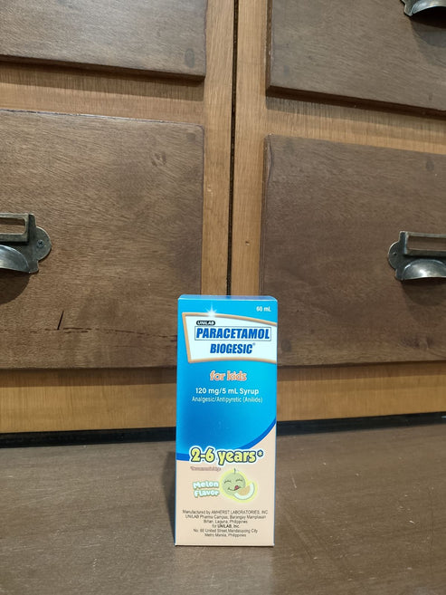 Paracetamol (Biogesic) 120mg/ 5mL Syrup, Melon Flavor – Meds for All