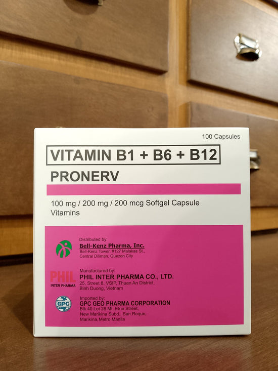 Vitamin B1 + B6 + B12 (Pronerv) 100mg/ 200mg/ 200mcg Softgel Capsule ...