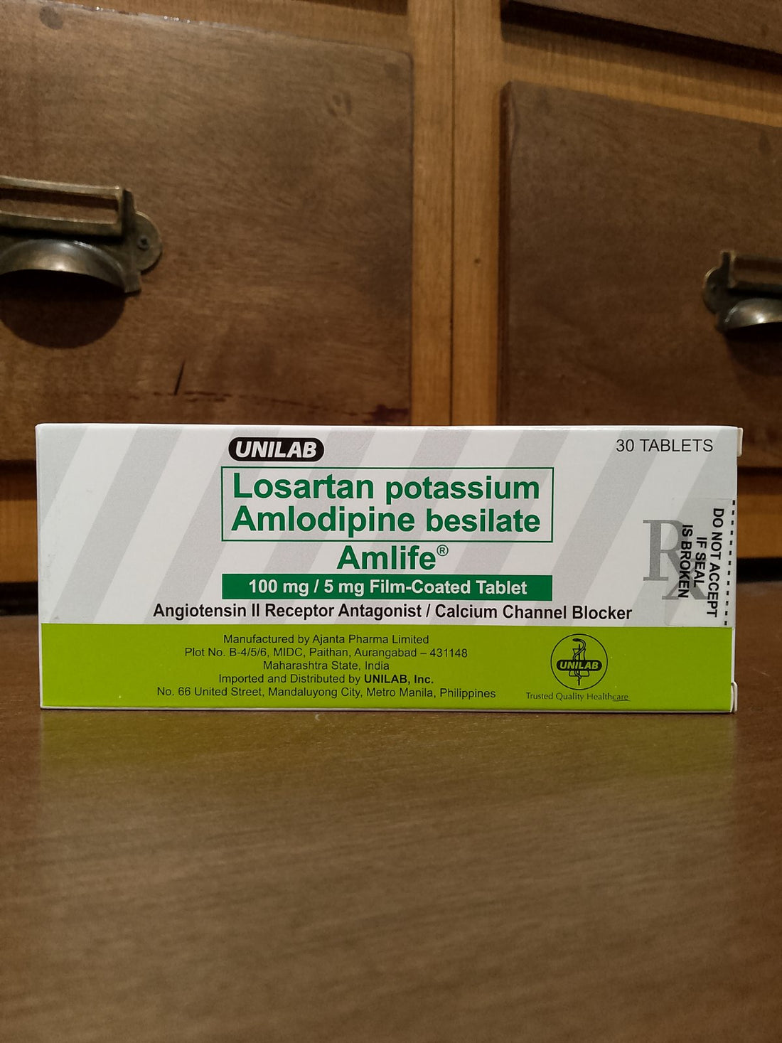 Losartan Potassium + Amlodipine Besilate (Amlife) 100mg / 5mg FC Table ...