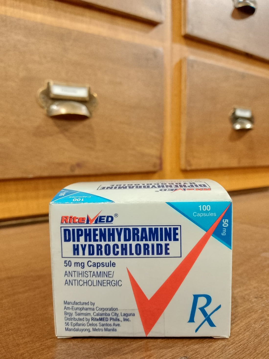 Diphenhydramine Hydrochloride (RiteMed) 50mg Capsule – Meds for All