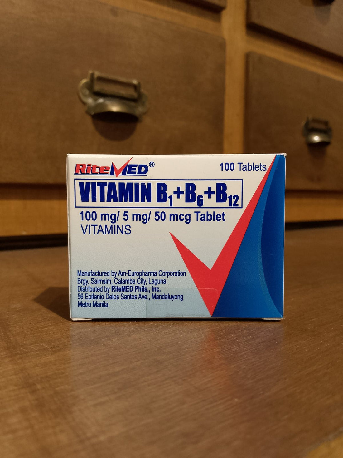 Vitamin B1 + Vitamin B6 + Vitamin B12 (RiteMed Vit- B Complex) 100mg ...
