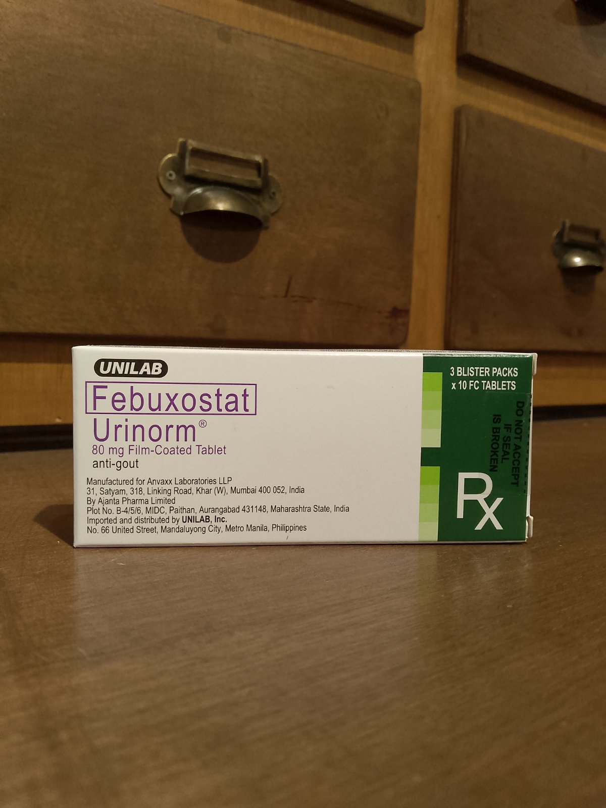 Febuxostat (Urinorm) 80mg, Film-coated Tablet – Meds for All