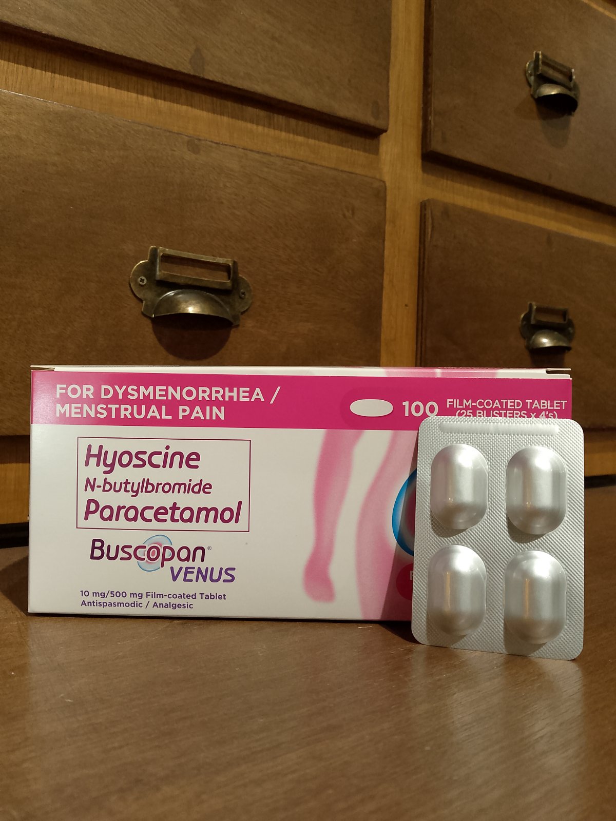 Hyoscine + Paracetamol (Buscopan Venus) 4's – Meds for All