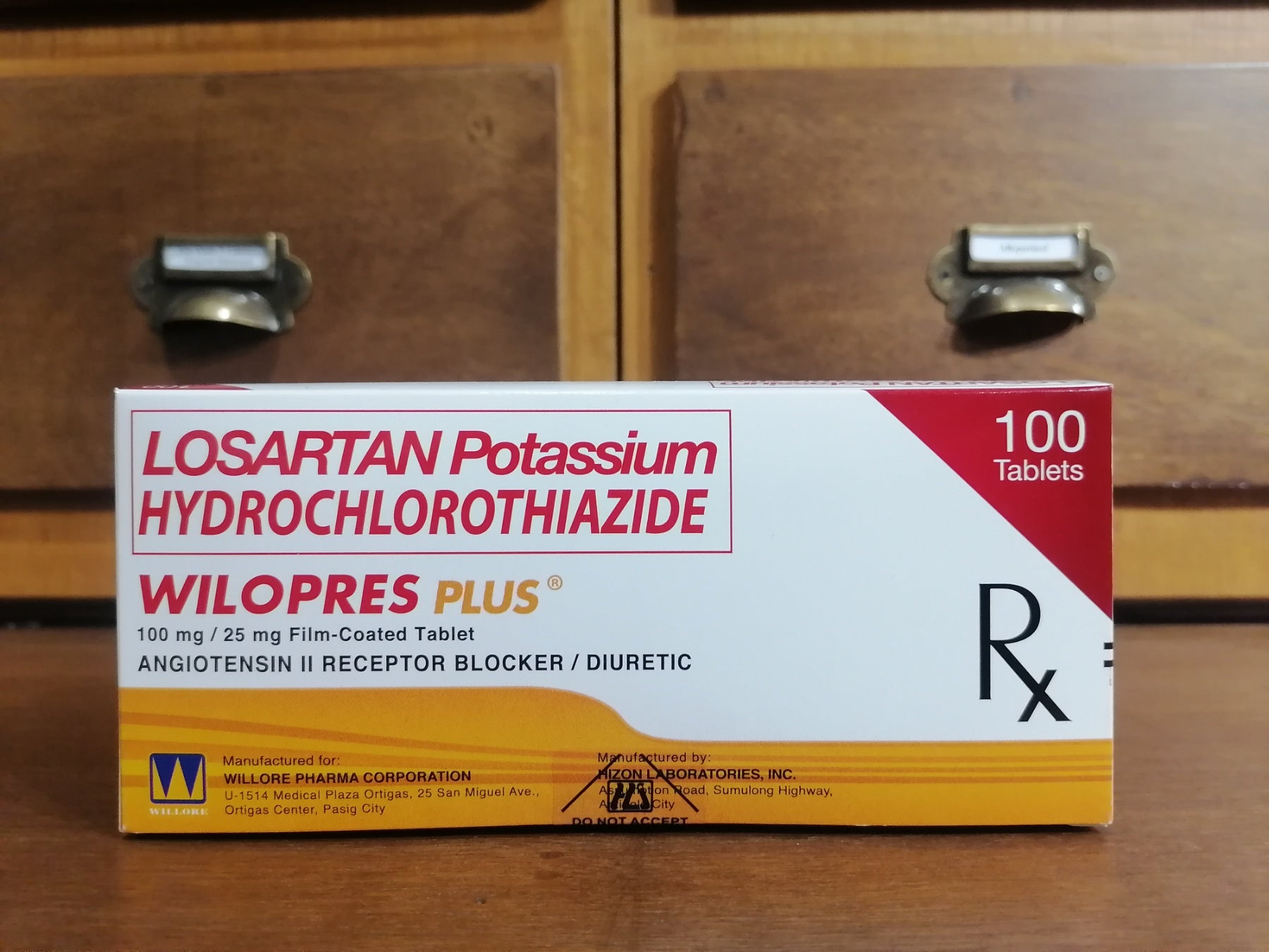 Losartan Potassium + Hydrochlorothiazide [WILOPRES PLUS] 100M/25MG Fil ...